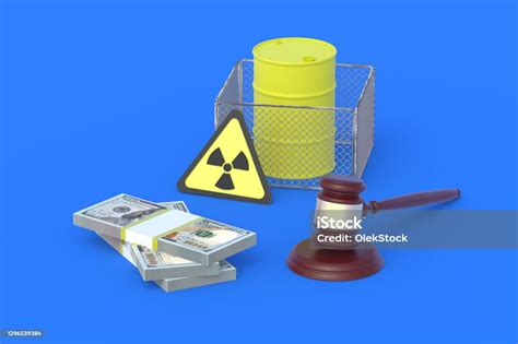 독성 물질을 가진 배럴 판사 망치 방사성 폐기물의 저장 운송 폐기에 대한 합의 화학 공장의 과세 벌금 또는 체포 원자력 산업 규제 3d 렌더 개념에 대한 스톡 사진 및 기타