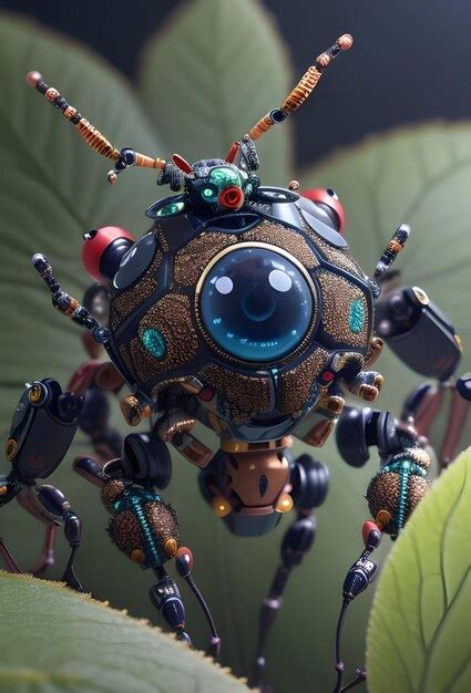Premium Photo Macro View Of A Quirky Robotic Bug Ai Generative