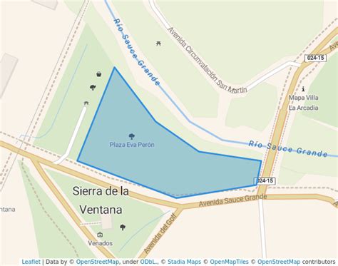 Plaza Eva Perón In Sierra De La Ventana Map And Routes