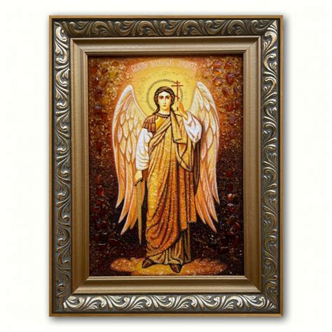 Ікона Святий Михаїл з бурштину купити в Україні за привабливою ціною Ukraine Amber