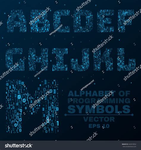 Alphabet Symbols Program Code Programming Design Stock Vector Royalty