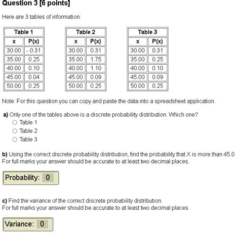 solved question 3 [6 points] here are 3 tables of