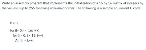 Solved Write An Assembly Program That Implements The Chegg