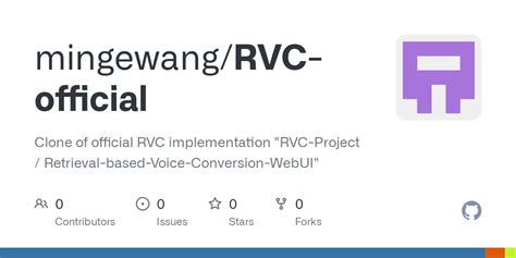 github mingewang rvc official clone of official rvc implementation