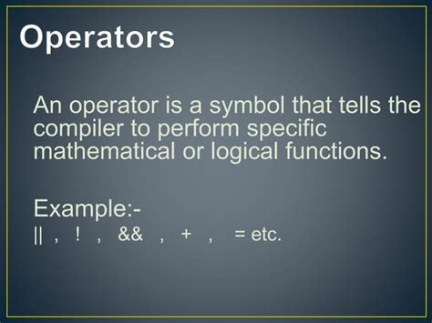Logical Operators Cc Language Programming Ppt