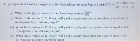 solved 1 10 points consider a negative unity feedback