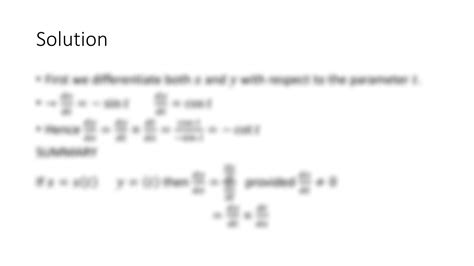 Solution Math 2 Parametric Differentiation Studypool