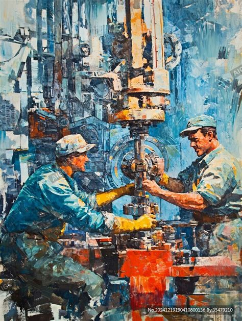 Ai创作图工业生产油画 工业油画场景 工业产品油画 工业壁画 工业风油画 工业区油画 榨油厂壁画 工厂浮雕 工业墙画 工业装饰画 劳动油画 建筑工地油画 工人运动壁画 工业抽象画 苏联艺术
