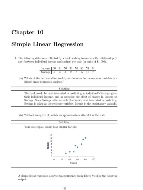 Simple Linear Regression Pdf Regression Analysis Errors And Residuals