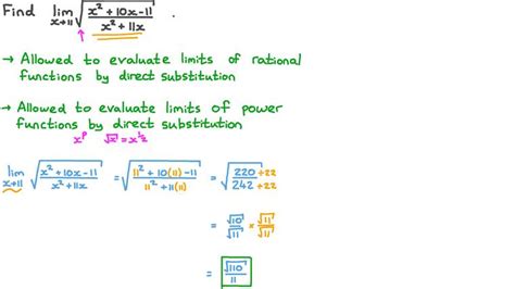 lesson limits by direct substitution nagwa