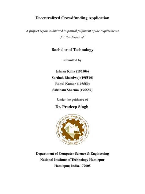 b tech project report pdf startup company small business