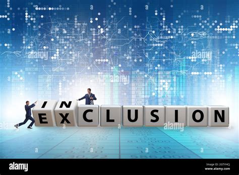 Businessman Turning Cubes In The Inclusion And Exclusion Concept Stock Photo Alamy