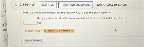 solved 1 [0 1 points ] tanapcalc10 8 7 0 evaluate the