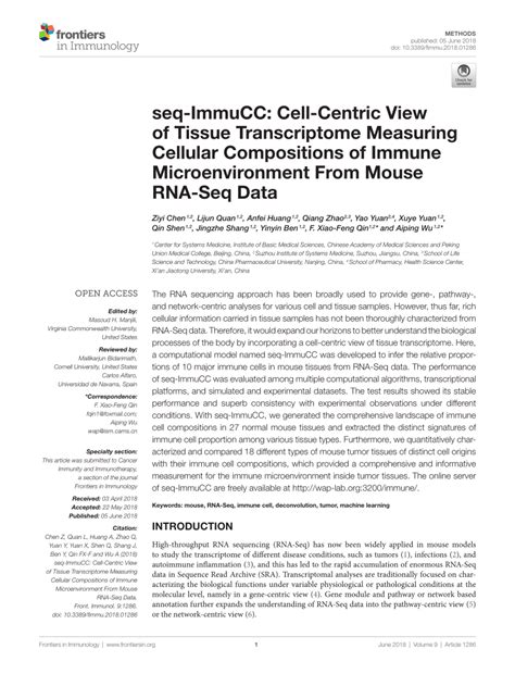 Pdf Seq Immucc Cell Centric View Of Tissue Transcriptome Measuring