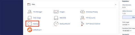 generating backups through the backup feature in cpanel hostarmada