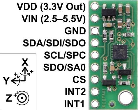 pololu lsm6ds33 3d accelerometer and gyro carrier with voltage regulator