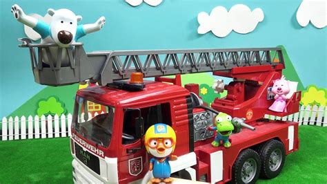 뽀로로 브루더 Man 소방차 장난감으로 불을 끄다 뽀로로 장난감 애니 Pororo Toy Video 토이컴 Toycom Youtube