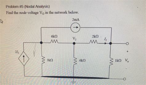 solved problem 5 nodal analysis find the node voltage v