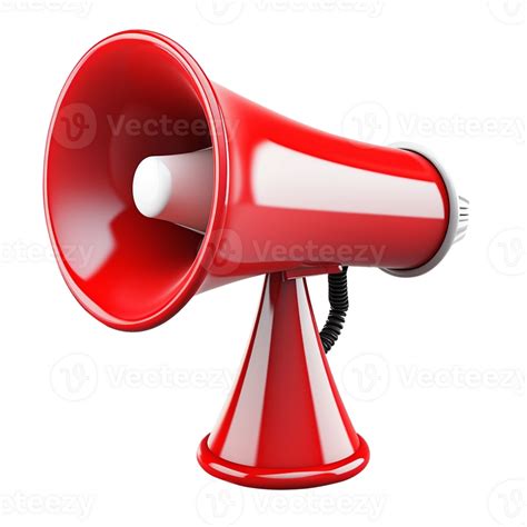 3d Render Red Loudspeaker Warning Icon Megaphone Speaker Announce Symbol 28530909 Png