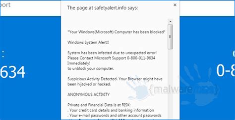 Remove Your Windows Microsoft Computer Has Been Blocked Fake Warning MalwareFixes