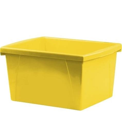 Homestock Modern Motifs 4 Gallon Storage Bin Wo Lid Yellow 6 Pack