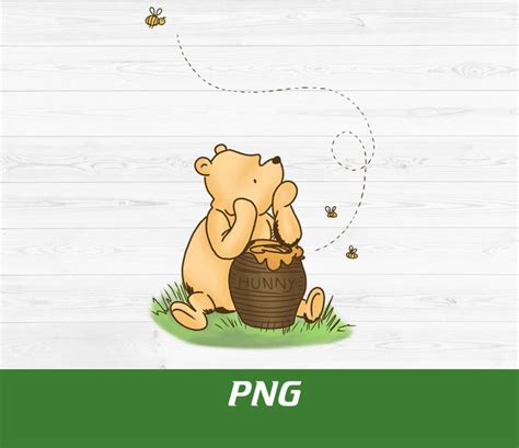 Classic Winnie The Pooh Png Pooh With Honey Pot Etsy