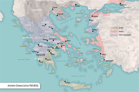 Map Of Ancient Greece Circa 700 Bce Free Download