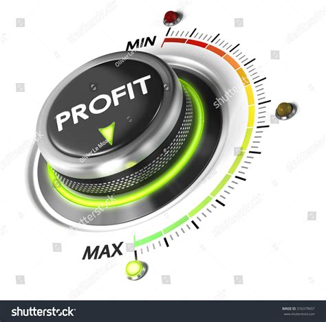 Profit Button Positioned On Maximum White Stock Illustration 316379657