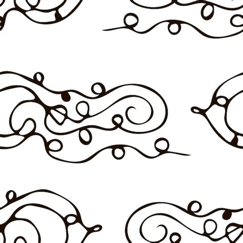 Premium Vector Abstract Seamless Pattern With Hand Drawn Curly Lines