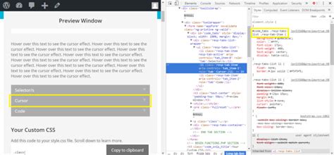 Custom CSS For Cursors Snippet Generator