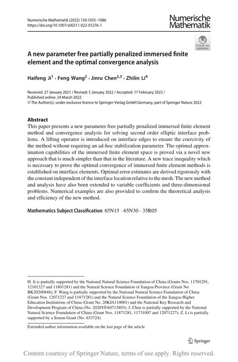 A New Parameter Free Partially Penalized Immersed Finite Element And