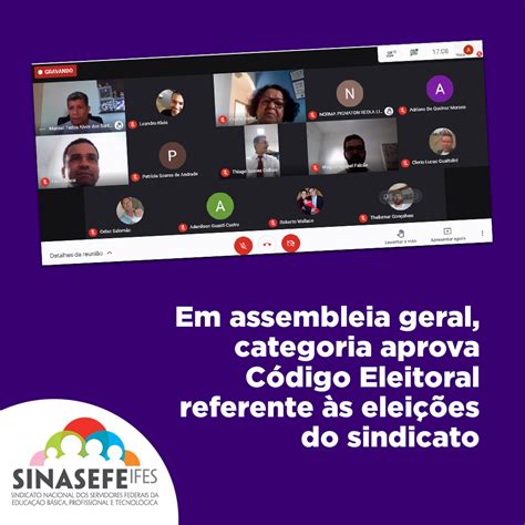 Em Assembleia Geral Categoria Aprova Código Eleitoral Referente às