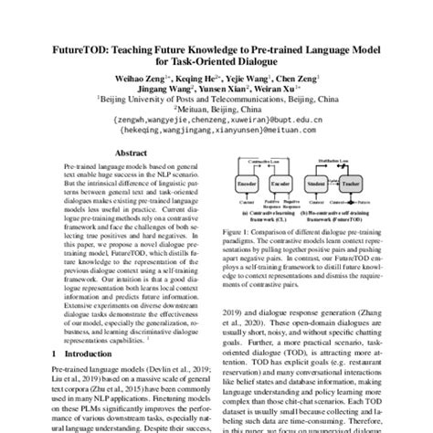 Futuretod Teaching Future Knowledge To Pre Trained Language Model For Task Oriented Dialogue