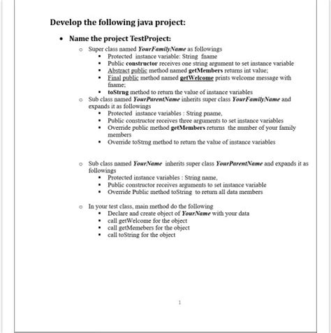 Solved Develop The Following Java Project Name The Project