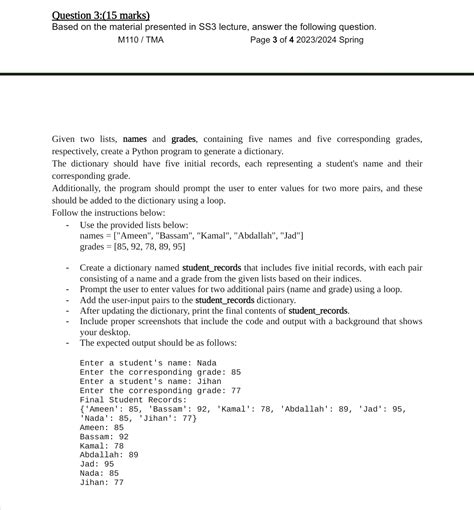 solved question 3 15 ﻿marks based on the material presented