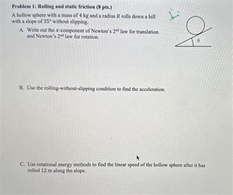 Solved Problem 1 Rolling And Static Friction 8 Pts A