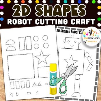 2d Shapes Robot Cutting Craft Fine Motor Activity By Eduteachers Toolbox