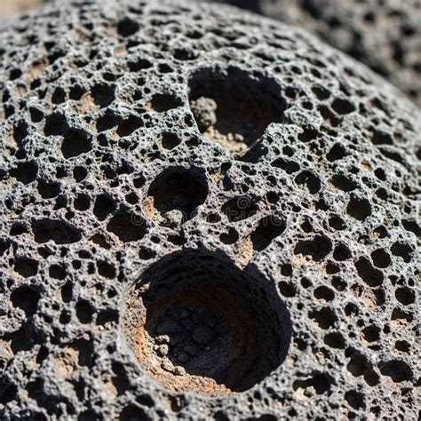 Porous Volcanic Rock With Multiple Holes And Cavities Characteristic