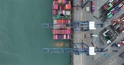 Aerial Footage Of Yantian International Container Terminal In Shenzhen