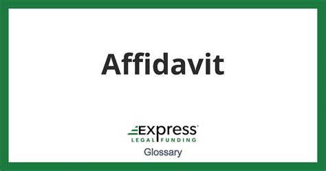 Comprehensive Guide On Affidavits Express Legal Funding