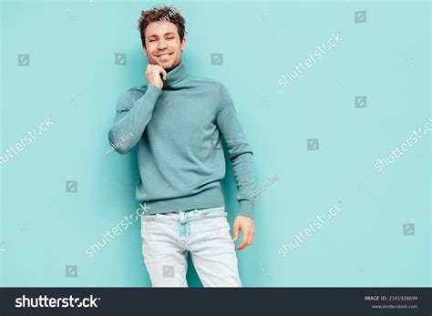Portrait Handsome Smiling Model Sexy Stylish Stock Photo Shutterstock