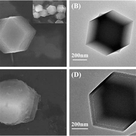 SEM Image A And TEM Image B Of ZIF 67 SEM Image C And TEM Image Download Scientific