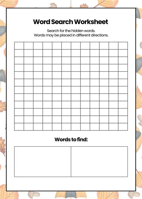 Free Word Search Templates To Edit Online