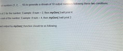 Solved Write A Generator Function Mygen That Uses A