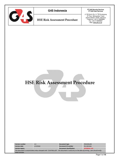 Risk Assessment Procedure Pdf Risk Risk Assessment