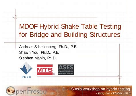 Pdf Mdof Hybrid Shake Table Testing For Bridge And Hybrid Shake Table Testing For Bridge And