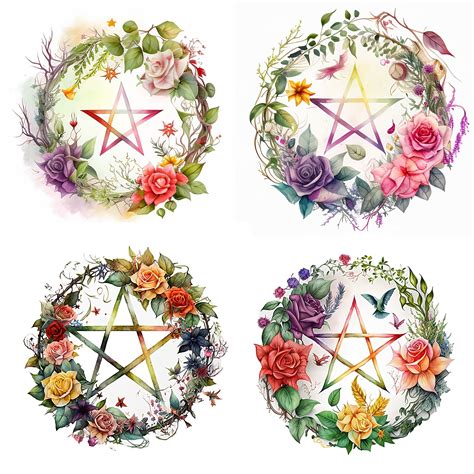 Watercolor Pentagram Png Pentagram Digital Clipart Pentagram Etsy