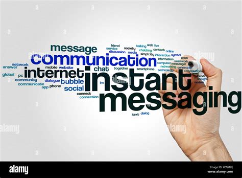 Instant Messaging Concept Word Cloud Background Stock Photo Alamy