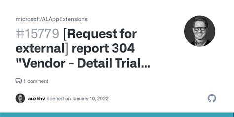 Request For External Report 304 Vendor Detail Trial Balance