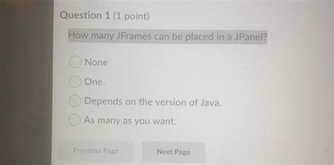 Solved Question Point How Many JFrames Can Be Placed Chegg